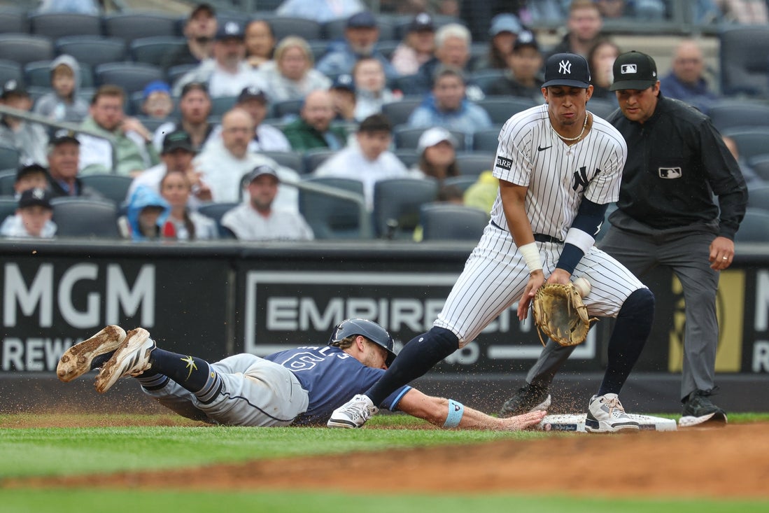 MLB News: Yankees' Oswaldo Cabrera (leg) taken off field in ambulance ...