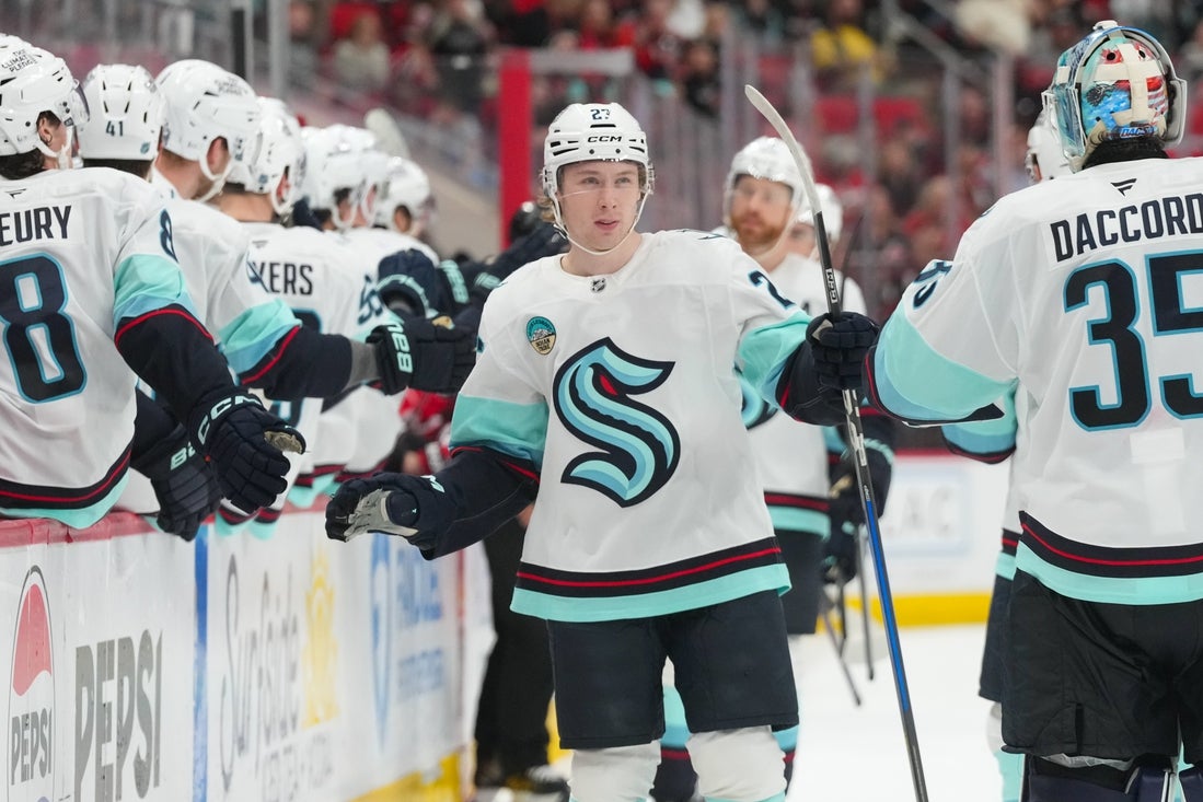 NHL News: Berkly Catton breaking through for Kraken as they visit ...